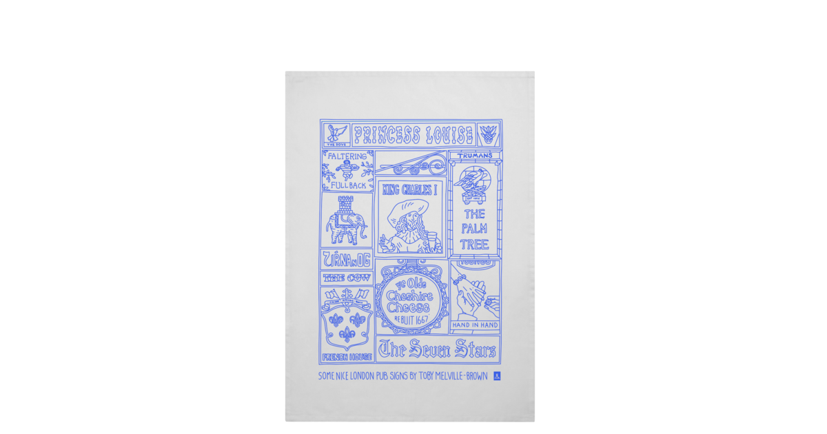 London pub signs Tea-towel | Everpress